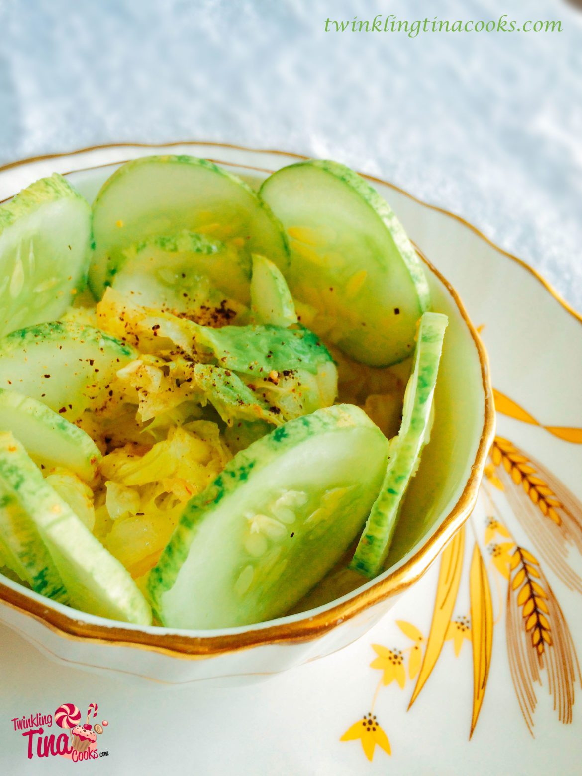 TANGY CUCUMBER AND LETTUCE SALAD BOWL - Twinkling Tina Cooks